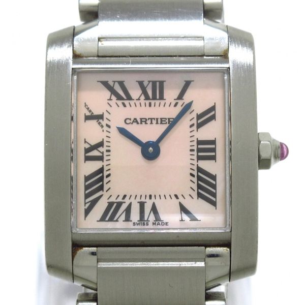 [New] [Used] Cartier Tank Francaise SM Watch Shell Dial Pink Shell ...