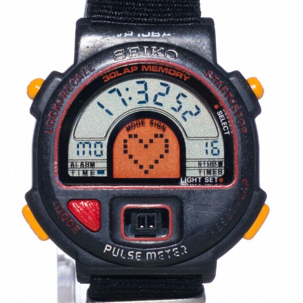 SEIKO Quartz LC Digital S240-400C, Pulse Meter, Chronograph, Vintage ...