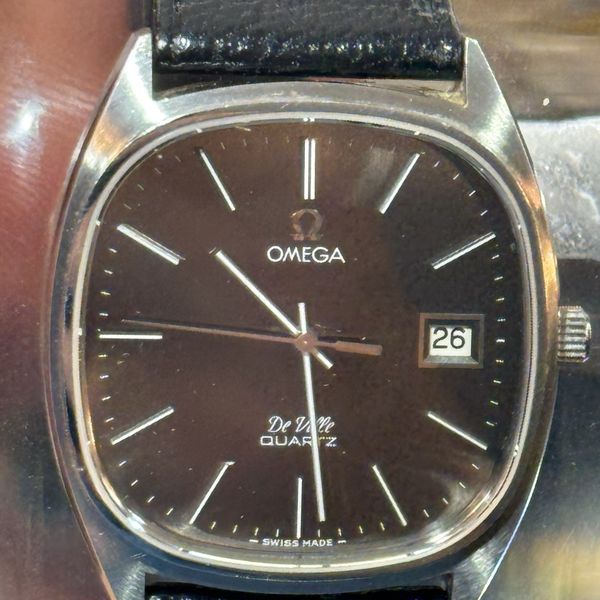 Vintage 1970s OMEGA De Ville Cal.1342 Quartz Push Crown BLACK Dial ...
