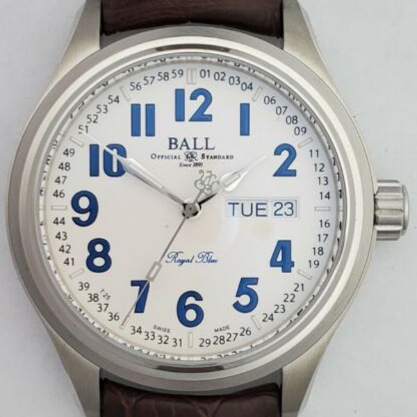 New Scarce Ball Trainmaster Royal Blue Day/Date Limited Edition For ...