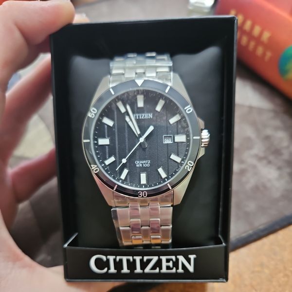Citizen Quartz Black Dial Stainless Steel Men's Watch BI5050-54E ...