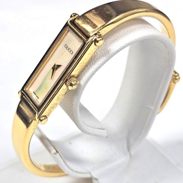 Designer Gucci 1500L Rectangle Quartz Watch Gold Tone | WatchCharts ...