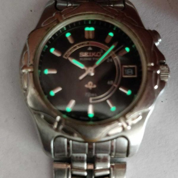 VINTAGE SEIKO Kinetic 3M22-0A33 72hrs Ladies Quartz JAPAN Mov,t WATCH ...