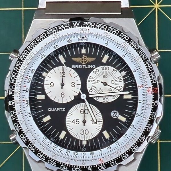 BREITLING Jupiter Pilot 42mm Chronograph Alarm Quartz Date Slide rule ...
