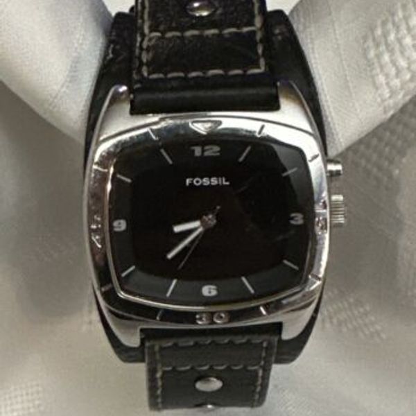 Vintage Fossil Watch Men Leather Black. Early 2000s | WatchCharts ...