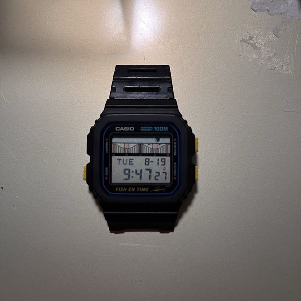1989 Casio Fish En Time Digital 844 FT-100W Vintage Mens Watch - No ...