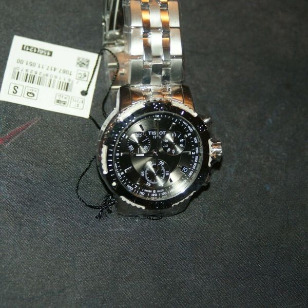 Tissot PRC200 Chronograph Men's Watch T-SPORT Stainless Steel Black ...