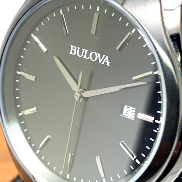 Bulova Men's Watch 98B289 Quartz Black Dial Date Stainless Steel 41mm ...