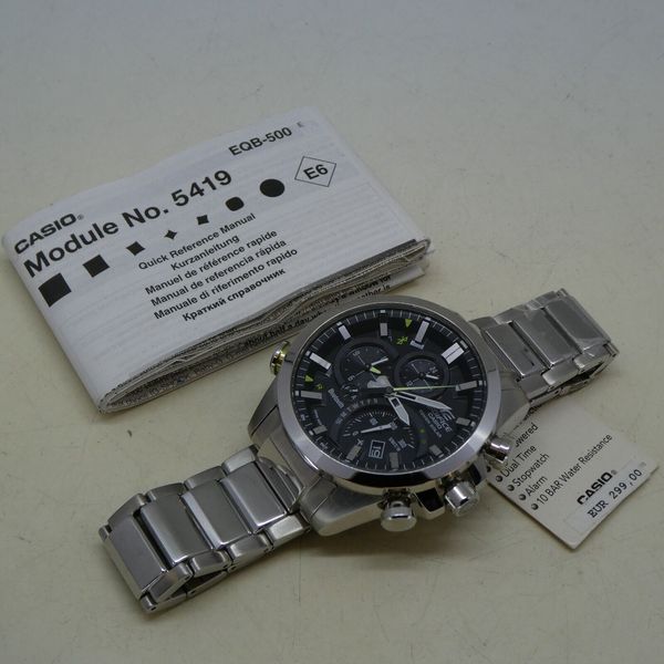 Vintage Casio Edifice Tough Solar Men's Quartz Watch EQB-500D-1AER ...