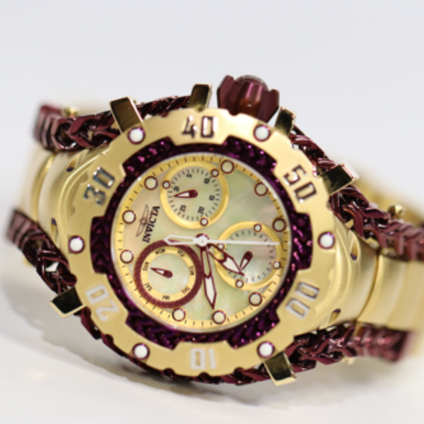 INVICTA Gladiator Lady 43.20mm Stainless Steel Gold + Burgundy + Steel ...