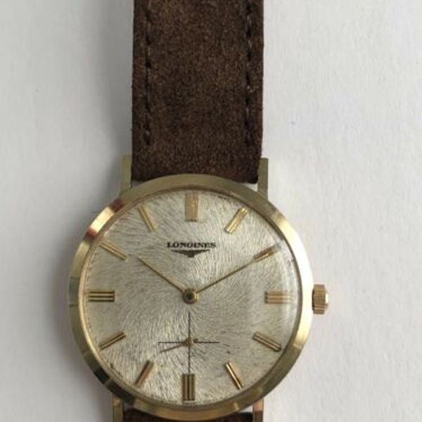 Vintage 1960s Longines Admiral Watch Cal 23z Beautiful Swirl Dial Gold ...