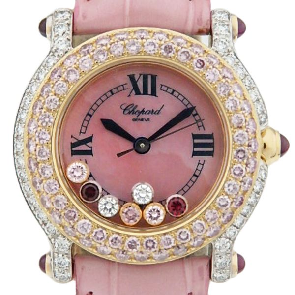 Chopard HAPPY SPORT Diamond Bezel Moving 5P Diamond 2P Ruby 27/6244 MOP ...