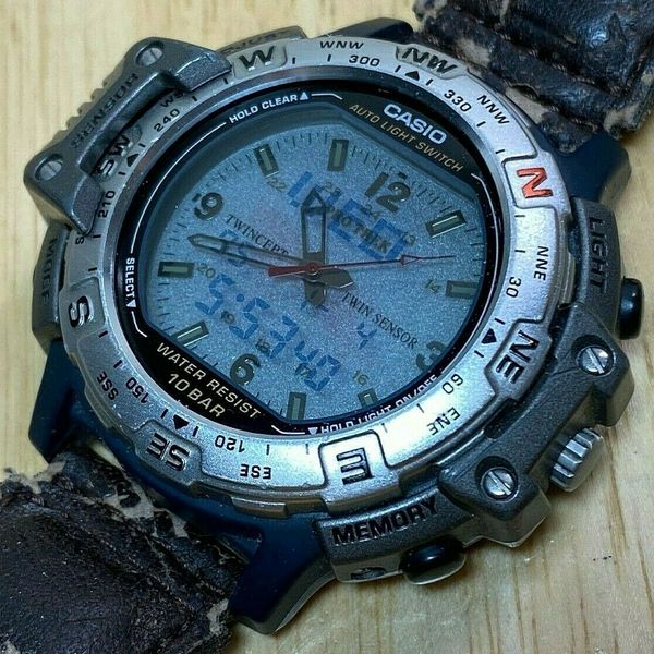 Vintage CASIO Pro Trek 1375 PRT-50 Men Analog Digital Quartz Watch Hour ...