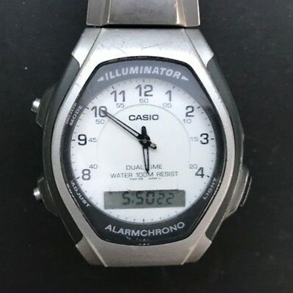 CASIO AQ-140W (1737) Illuminator Analog / Digital Alarm Chrono - New ...