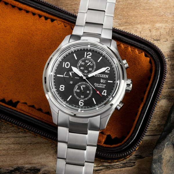 Citizen Titanium Sapphire Eco-Drive Date Indicator Men's Watch CA0810 ...