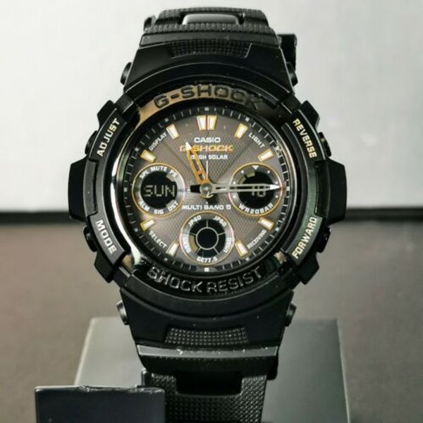 Casio G-Shock AWG-100BC-1A Black x Gold S Stamped/Engraved Caseback ...