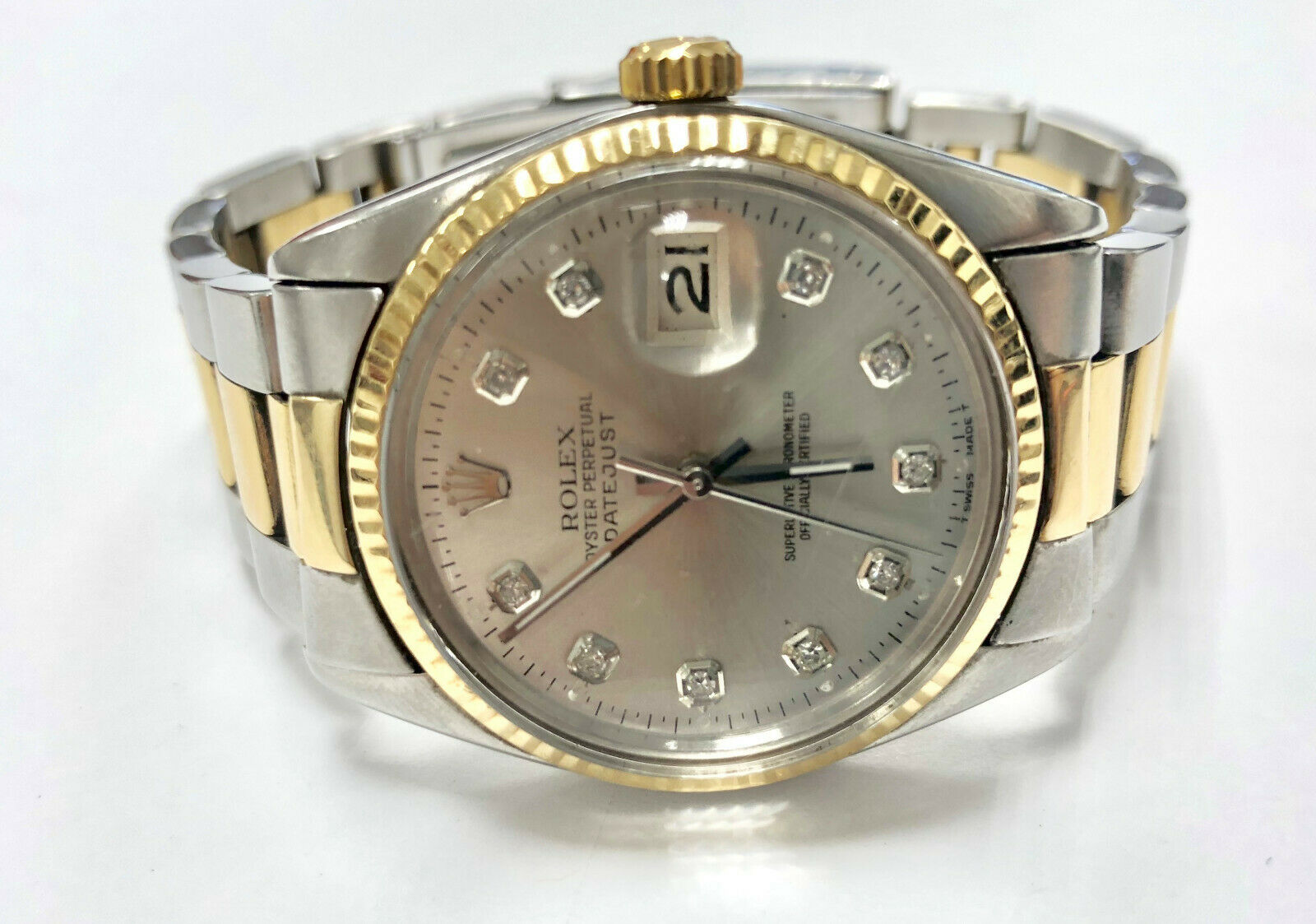 Rolex DateJust 16013 Automatic Wrist Watch 38mm Stainless Steel & 18k ...