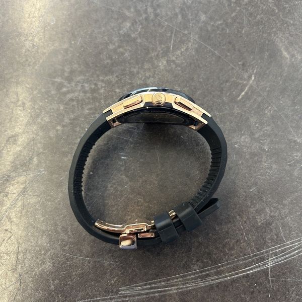 Bulova 98A185 Curv Rose Gold Tone Case Chronograph Men's Watch - Black ...