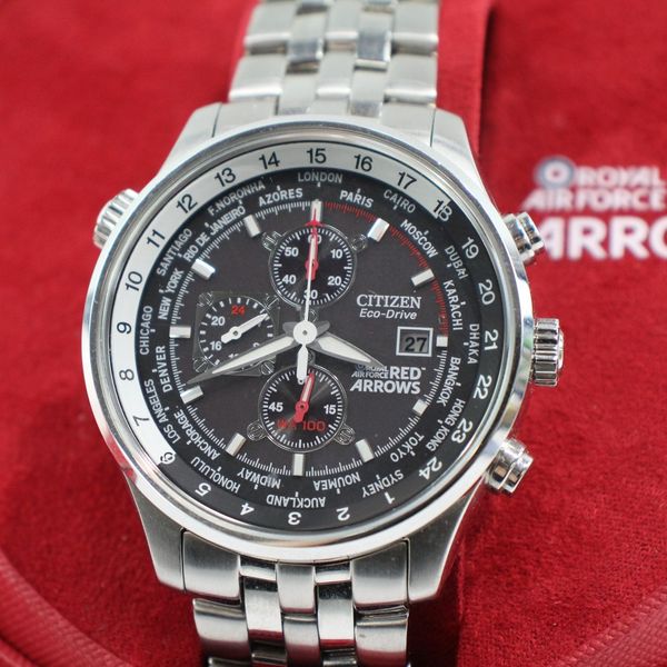 Citizen Eco-Drive RAF Red Arrows Chronograph Watch Quartz UNTESTED ...
