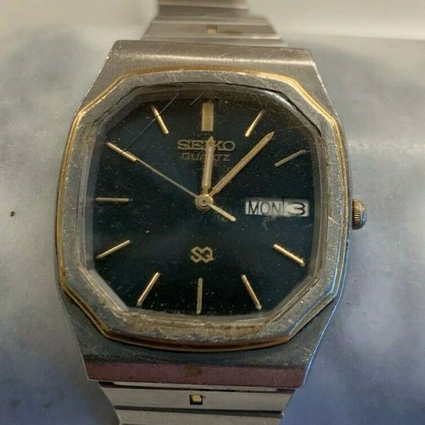 Vintage Seiko 8123 -5060 Octagonal Face Quartz Day Date Watch , Running ...