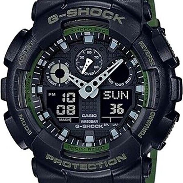 Casio G-SHOCK GA100-1A1 51.2mm Black Resin Case with Black Resin Strap ...