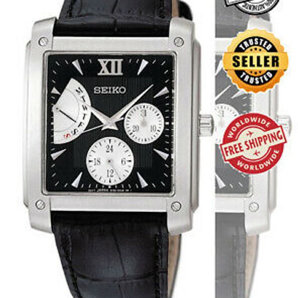 SEIKO Retrograde SNT009 SNT009P1 Men Black Dial Black Band Quartz Watch ...