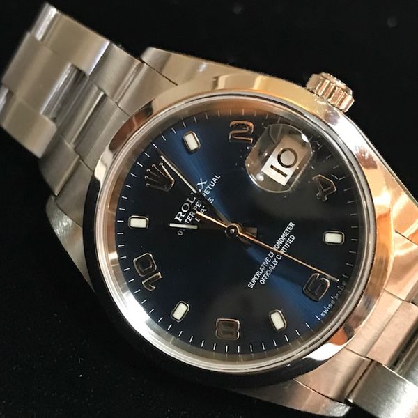 Fs: Rolex Date, 15200 Blue Arabic, Serviced, Blinking Hologram $5385 ...