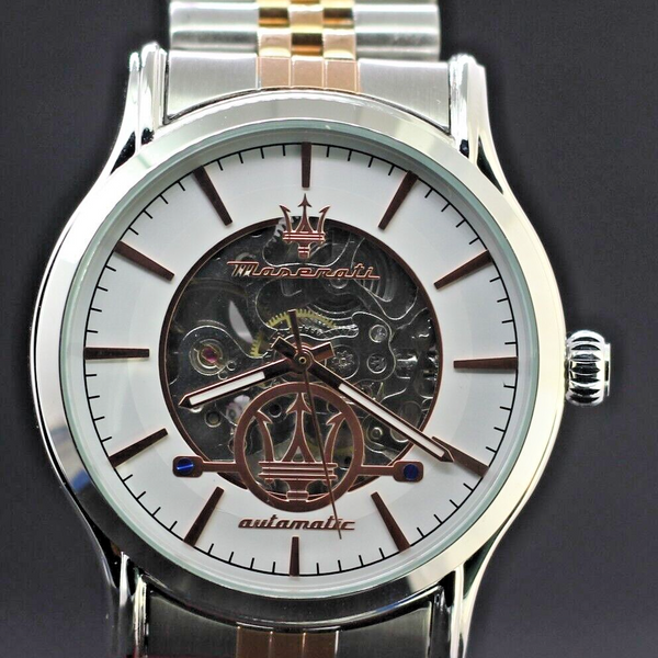Luxury Maserati Chronograph Automatic Fully Functioning White Dial Men ...