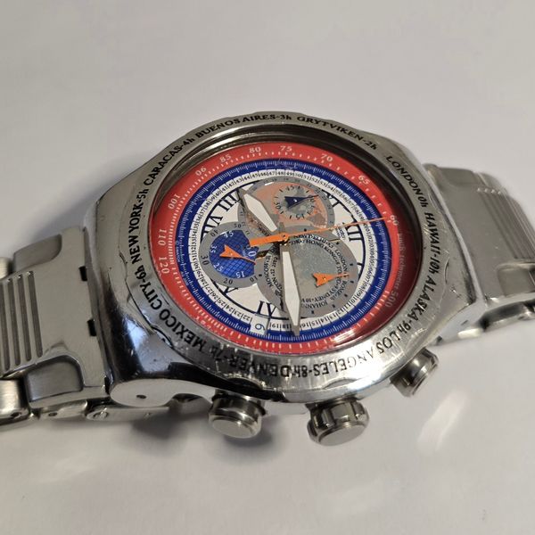 Swatch Irony The Chrono XL Orologio TRAVEL MAN YOS418G GMT Cronografo ...