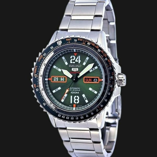 Seiko 5 Sports SRP349 Pilot Watch. Flight Computer Bezel, Ultra Rare ...