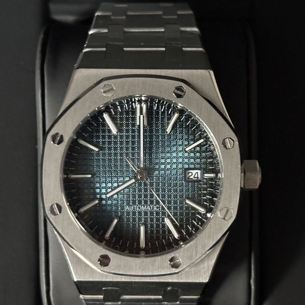 AP 41mm Seiko Mod Blue Waffle Dial NH35 Automatic Movement Watch ð ¬ð ...