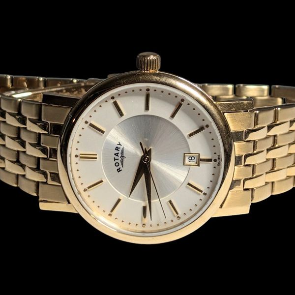 Rotary Mens Watch Gold Tone Date Window Working | WatchCharts Marketplace