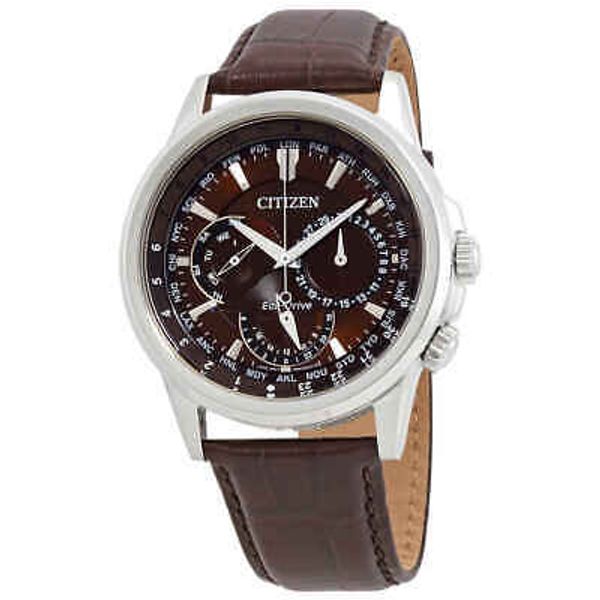 Citizen Calendrier World Time Eco-Drive Brown Dial Men's Watch BU2020 ...