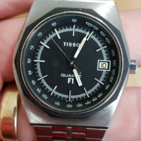 TISSOT f1 Black dial quartz watch in original box. Very clean works ...