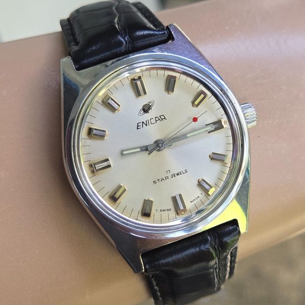 Vintage ENICAR Ocean Pearl men's manual wind watch AR-160 swiss made 1970s | WatchCharts Marketplace