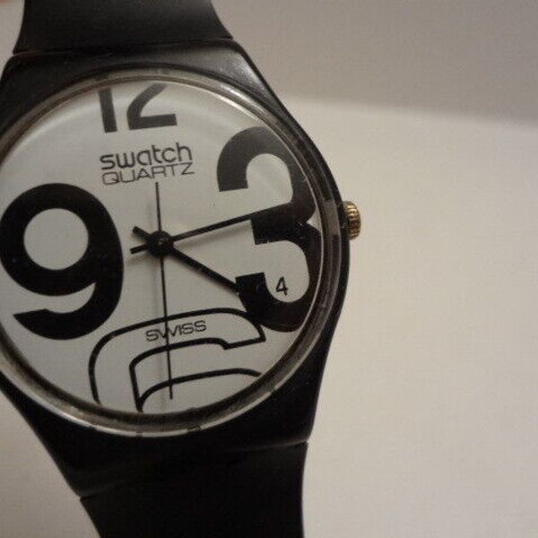 Vintage SWATCH Watch GB103 SCATTERED NUMBERS - 1993 Wrist Watch- New ...