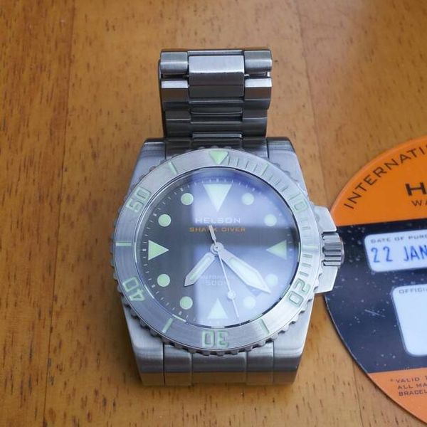 SOLD Helson Shark Diver 40 grey dial $500 | WatchCharts Marketplace
