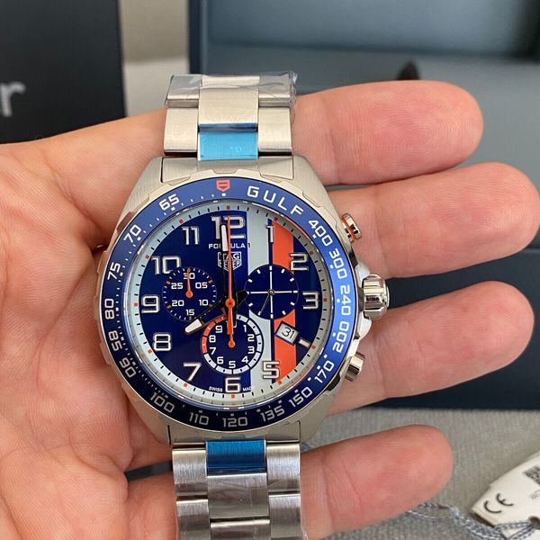 TAG Heuer 43mm Formula 1 GULF Edition Chronograph Men Watch CAZ101AT ...