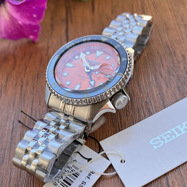 Seiko 5 sports gmt automatic ssk005k1 watch 42mm orange dial new ...
