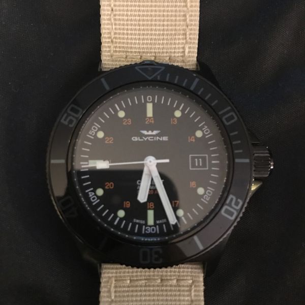 Glycine combat sub stealth mod with dial upgrade pvd full kit and ...