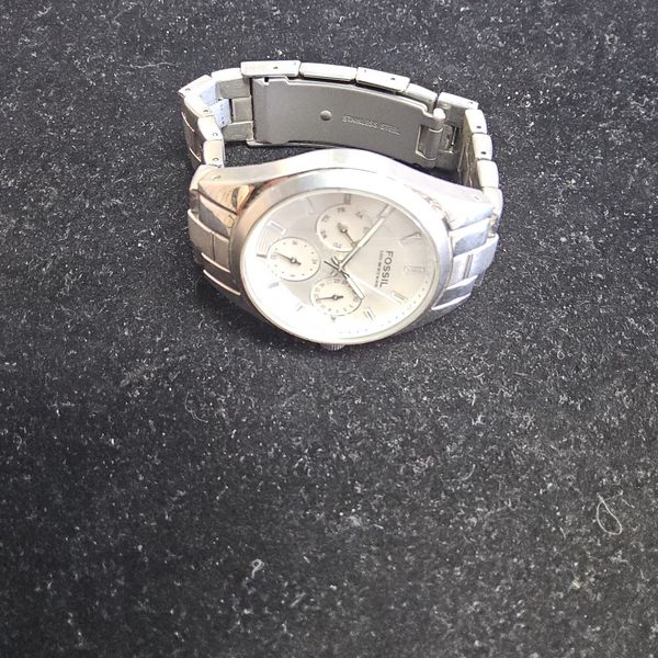 Silver Fossil Blue Watch 100 Meters Pre Owned | WatchCharts Marketplace