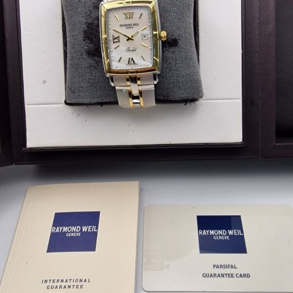 Raymond Weil Parsifal Tank Style Gents Watch with 18ct Gold Bezel in ...