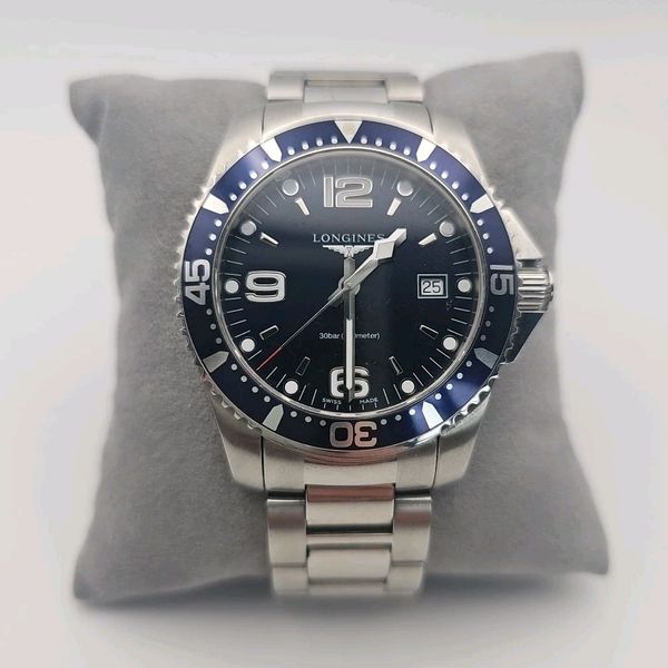 Longines Hydro Conquest Quartz L3.640.4.96.6 Blue Dial & Bezel Gents ...
