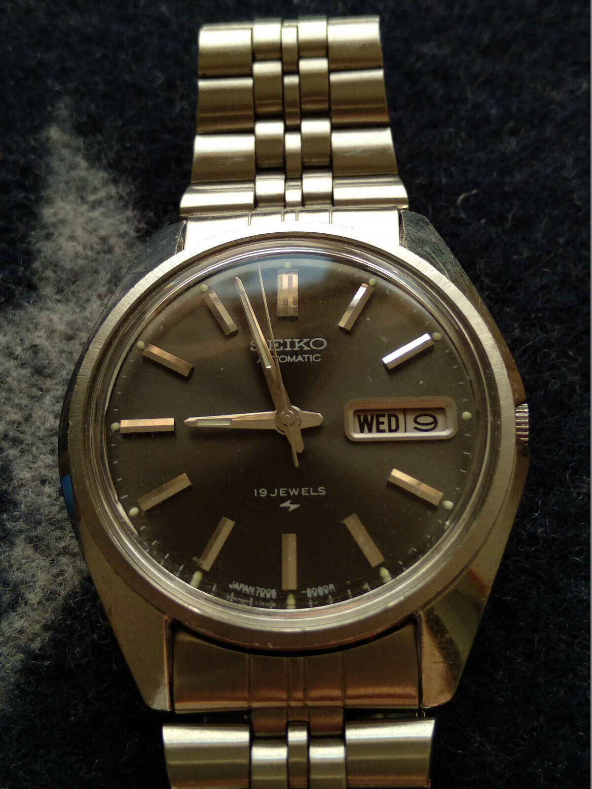 1972 Seiko 7006-8040 grey/brown dial day date automatic watch Daini ...