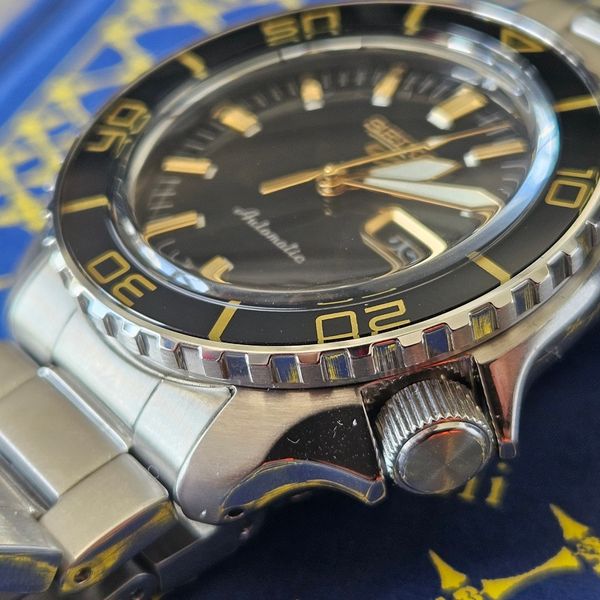 Seiko Black/Gold Automatic Men's Watch SRPK99K1 Box/Papers English ...