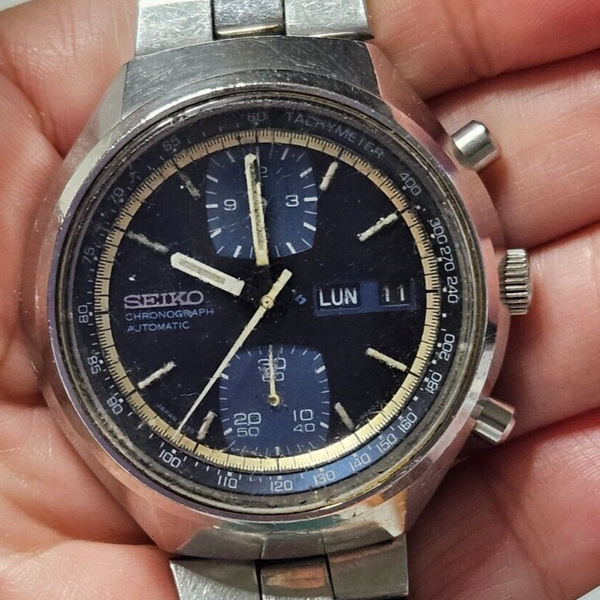 Seiko 6138-8030 Automatic Chronograph JOHN PLAYER Men's Watch Blue ...