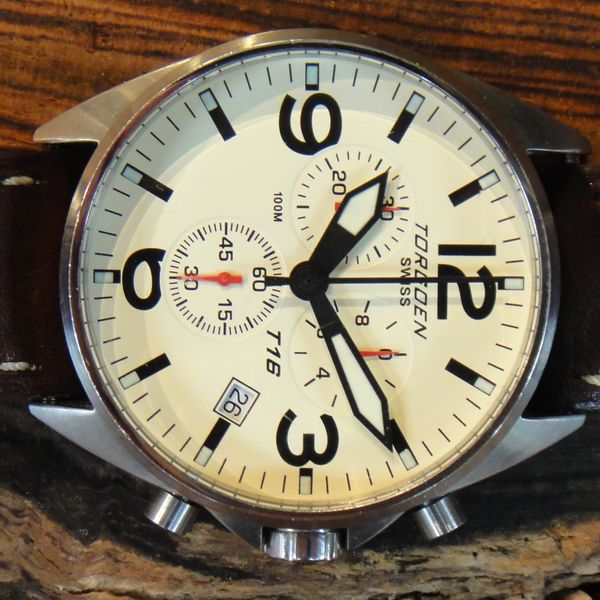 FS: Torgoen Pilot T16, Swiss ETA chronograph, ivory dial, now $125 ...