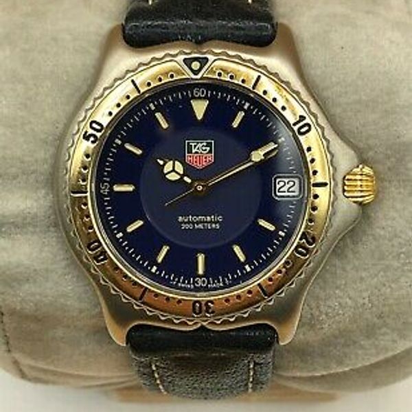 TAG Heuer SEL 18K Gold & SS midsize unisex Automatic watch - Blue dial ...