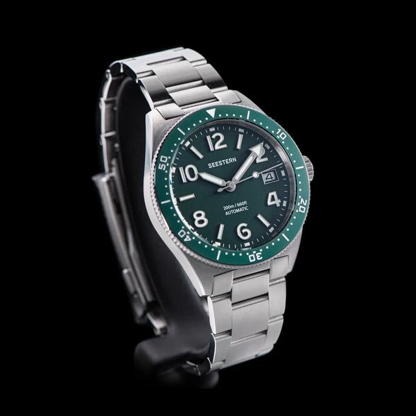 Seestern S434 Seiko NH35 automatic sports dive watch green V2 - UK ...