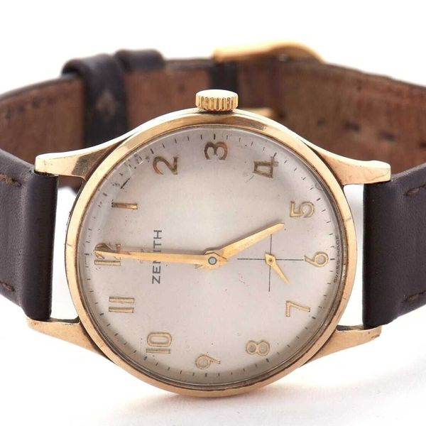 Zenith 9ct solid Gold vintage 1960s mens manual wind watch ...
